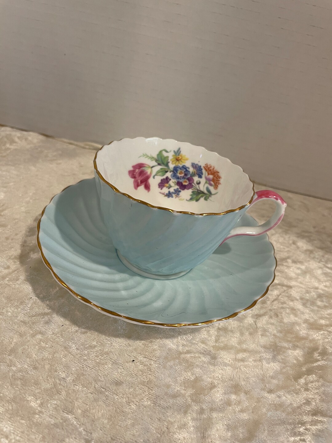 Vintage Aynsley Bone China Cup Saucer - Etsy