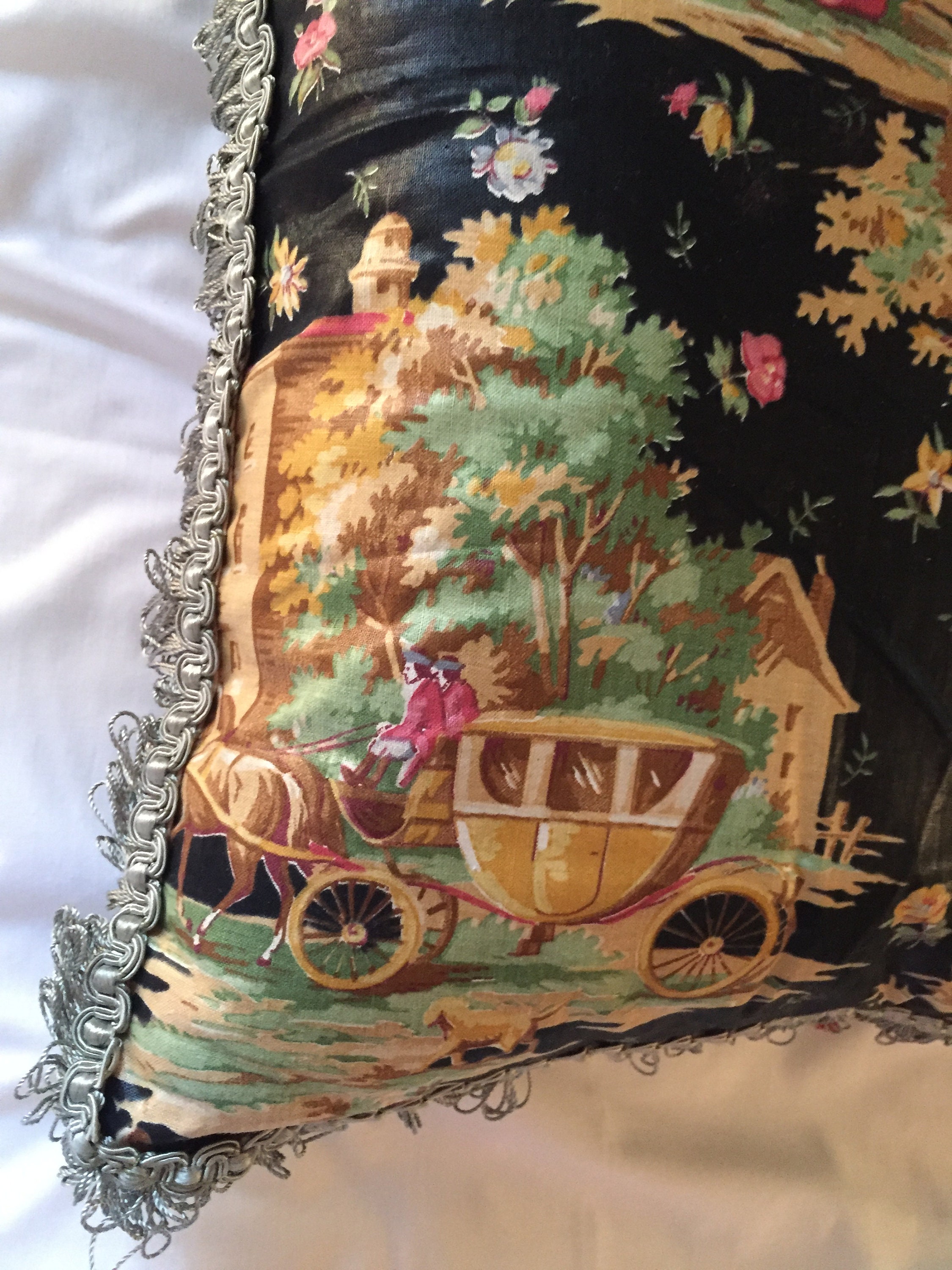 Vintage Pair of English Chintz Pillows - Etsy