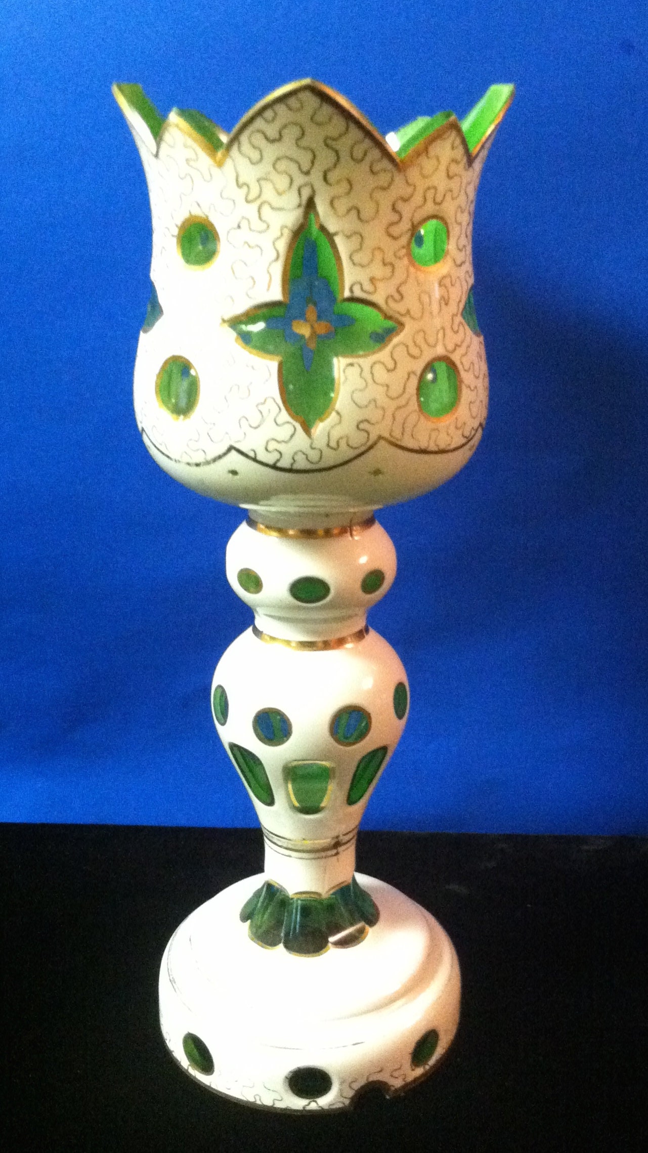 Beautiful Victorian Cased Glass Lamp Base - Etsy