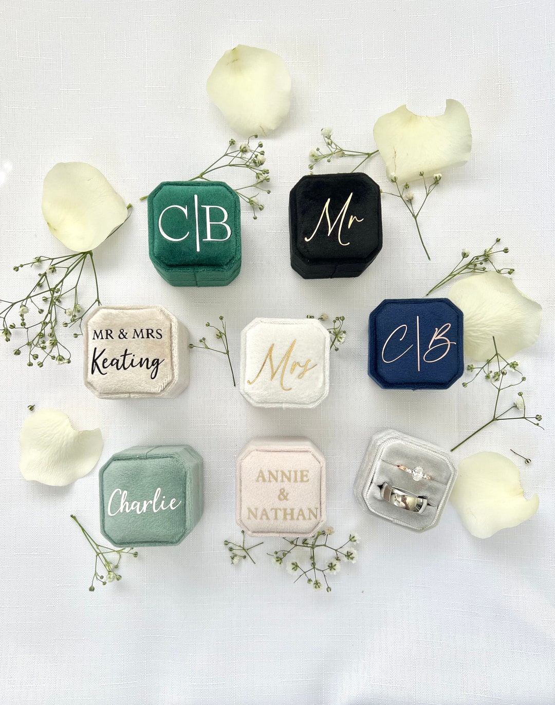 Personalised Ring Box | Custom Wedding Ring Boxes | Ring Bearer ...
