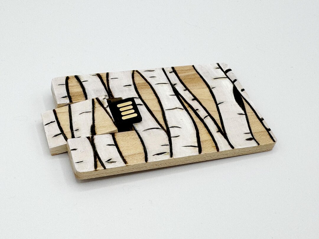 8GB Wood Burned USB Drive - Birch Trees - Etsy