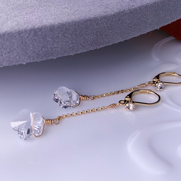 Crystal Chain Earrings - Etsy