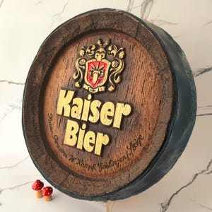 Vintage Kaiser Bier Faux Wood Beer Keg Sign - Fiberglass 3D Molded Bar ...