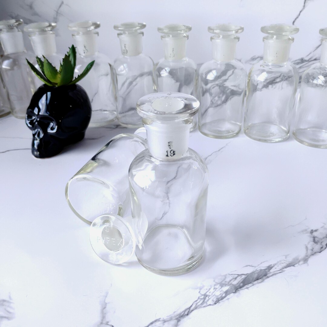 Vintage Pyrex T-19 Bottle - Apothecary Specimen Lab Reagent - Flathead ...