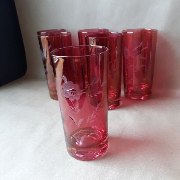 Cut to Clear Cranberry Glass - Etsy