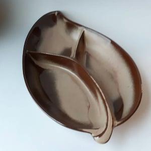 Vintage 15" Frankoma #83 Leaf Dish - Relish Dish - Divided Dish - Etsy