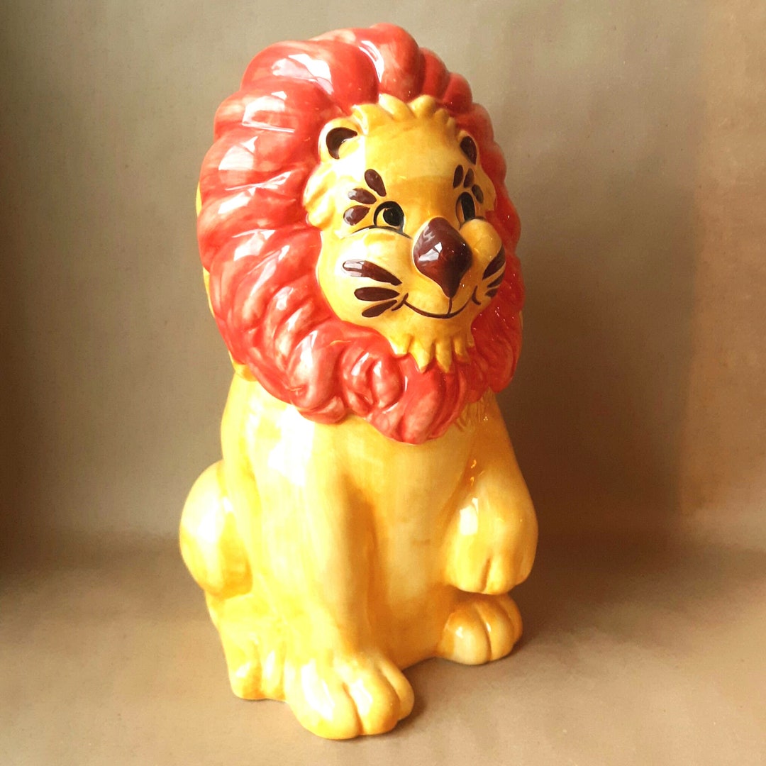 Vintage Roaring Lion Cookie Jar - Etsy