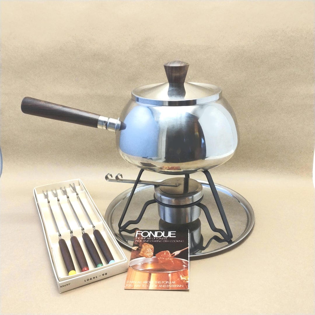 Vintage Fondue Set - Stainless Steel Gourmet International - Etsy