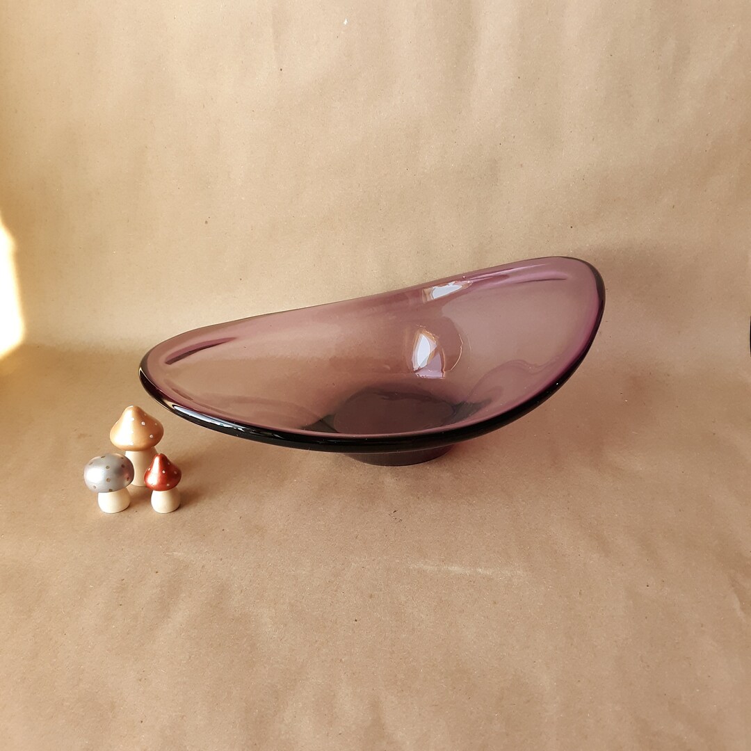 Vintage per Lutkin Holmegaard Selandia Freeform Glass Bowl Lilac - Etsy