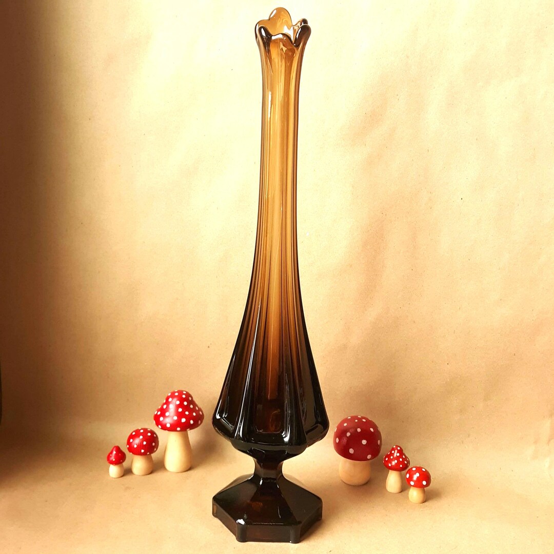 Vintage Viking Epic 17" Ribbed Column #7304 Stretch Swing Vase - Smokey ...