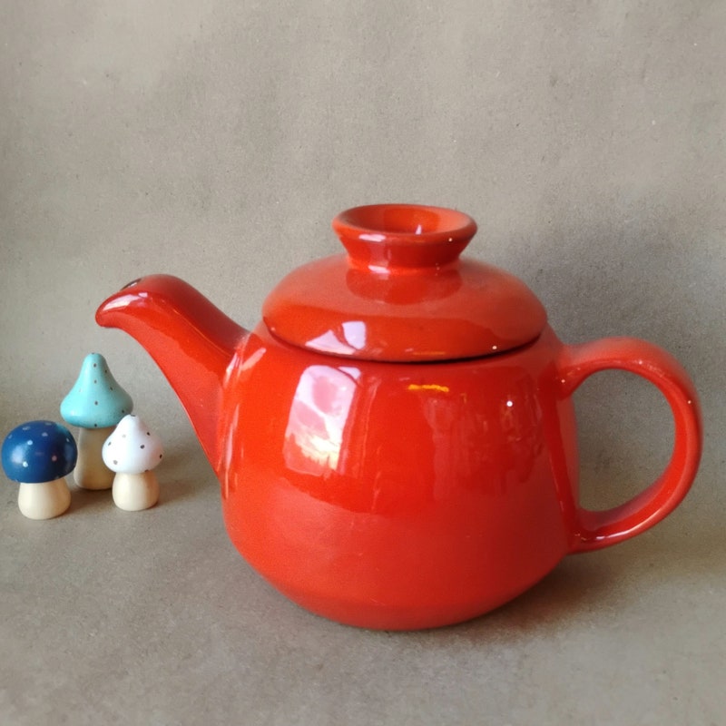 Red Teapot - Etsy