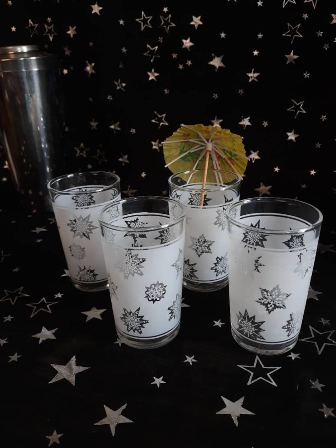 Cute Vintage Federal Snowflake Juice Glasses - Etsy