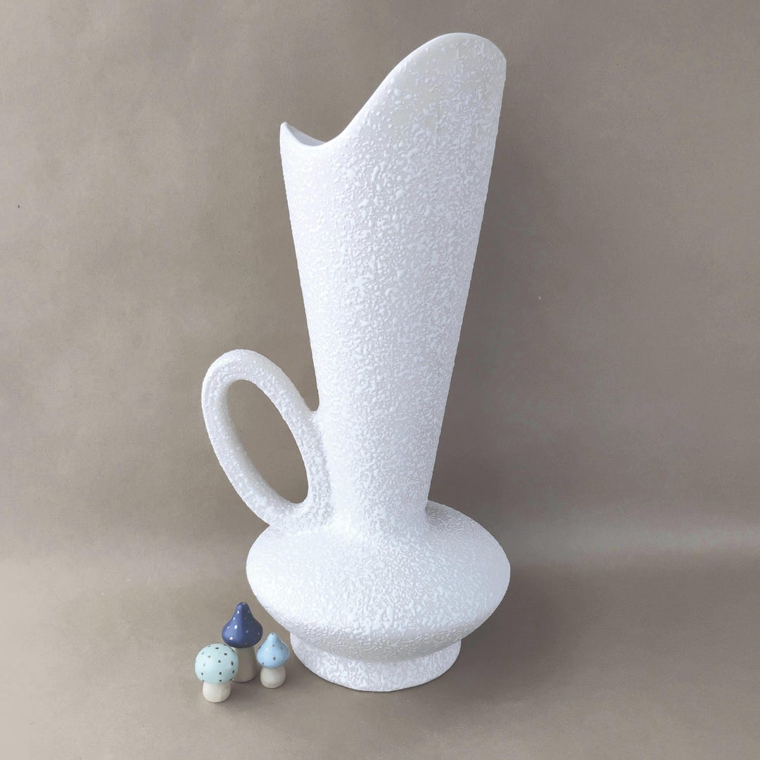 Vintage Atomic MCM Popcorn Glaze Vase 14" - Ceramic - Etsy