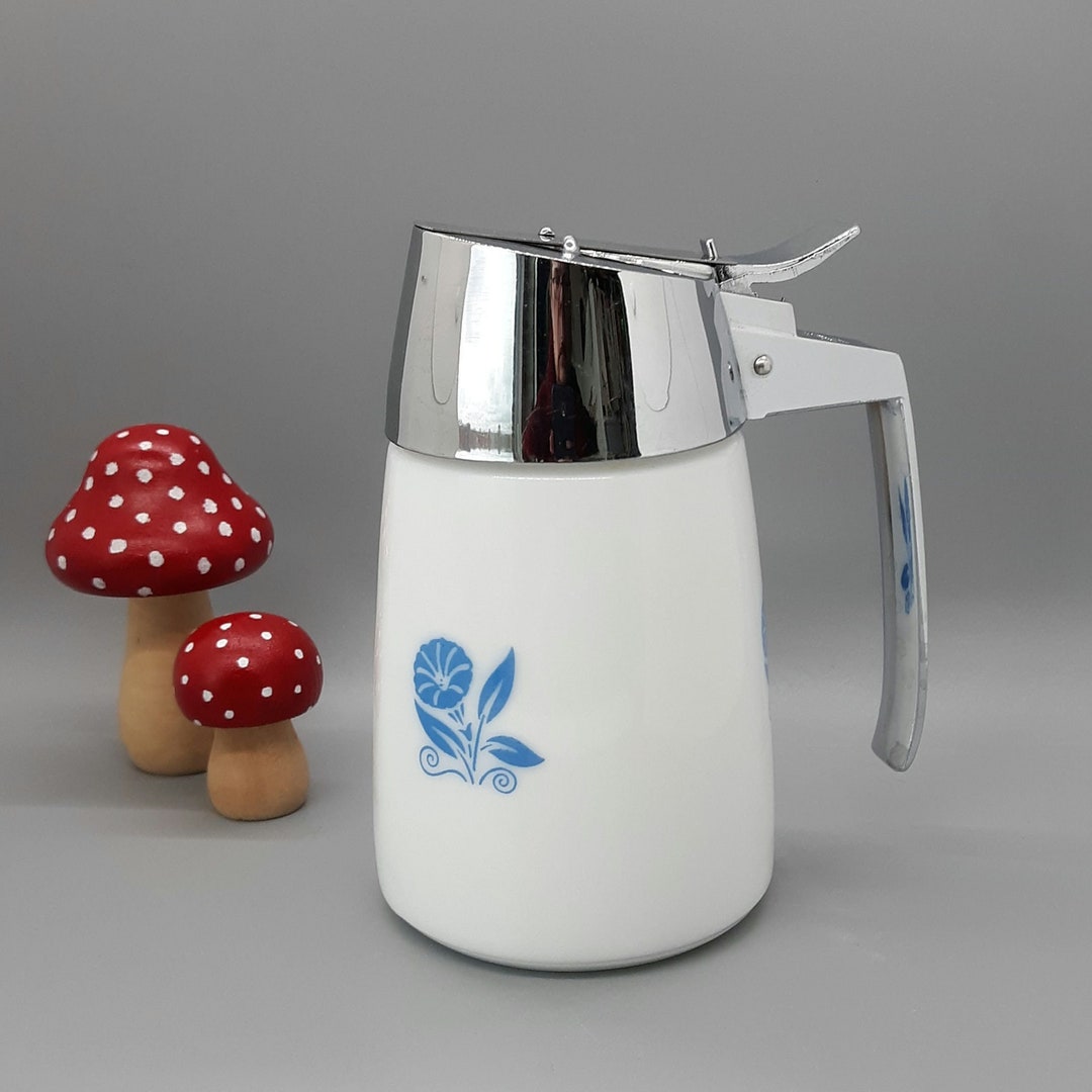 Vintage Drip-cut Syrup Server - Milk Glass Morning Glories - Etsy