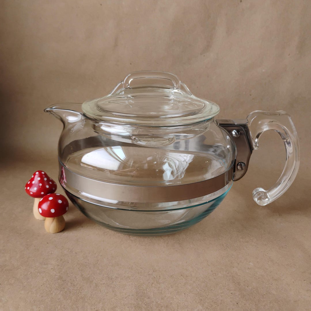 Vintage Pyrex Flameware Coffee Tea Pot 8126B - 6 Cup Blue Tint - Etsy