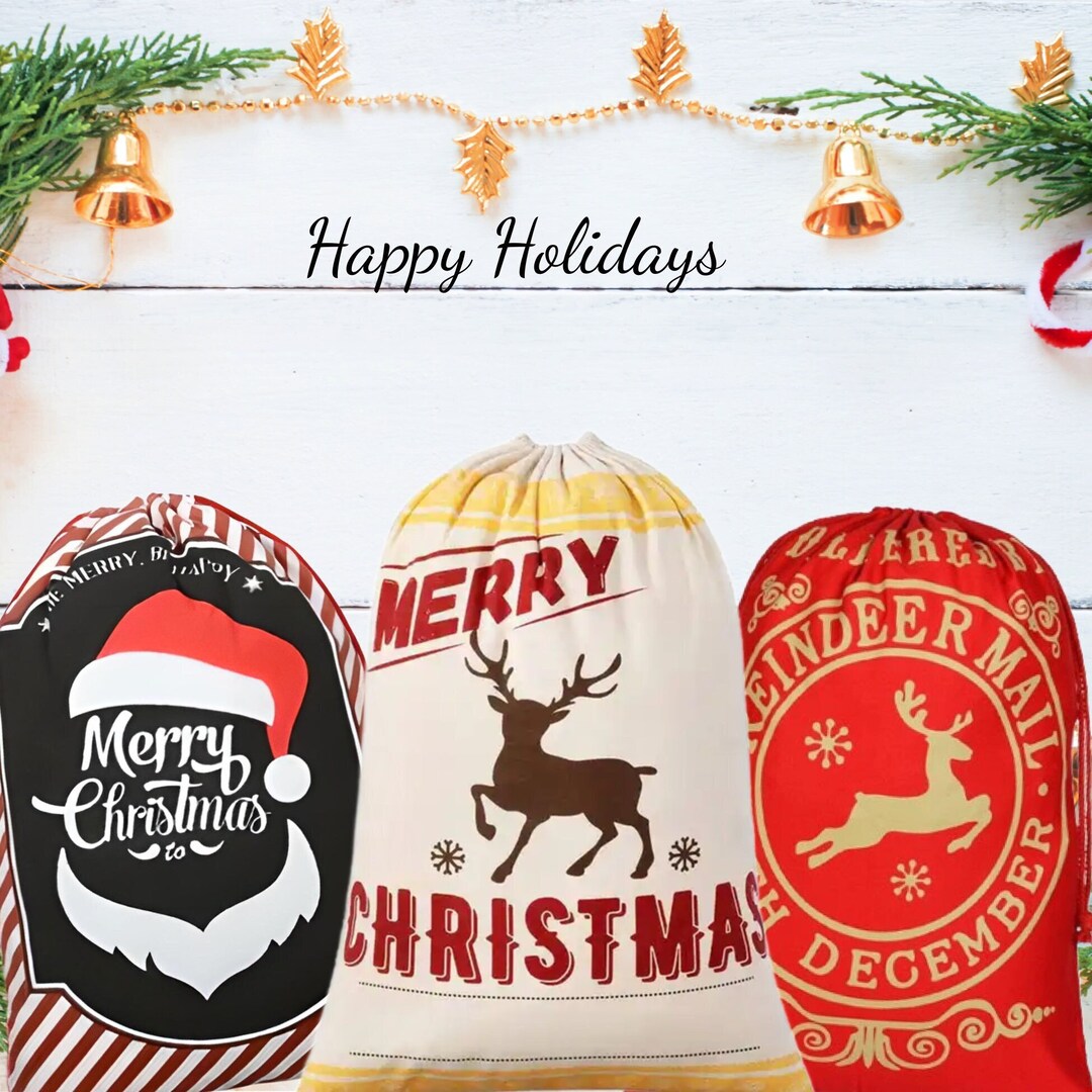 3PK Holiday Sale Extra Large Christmas Gift Bags santa Sacks - Etsy