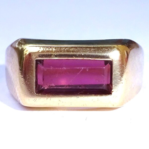 Mens Gold Ring Red Stone - Etsy