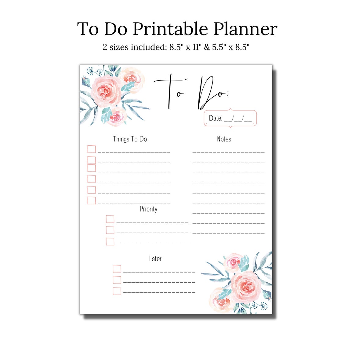 To Do Planner Printable | to Do List | Planner Printable | List ...