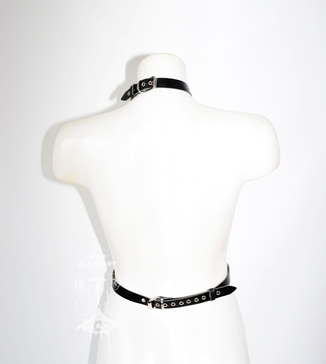 Genuine leather or nylon chest harness with chain waist belt | Etsy