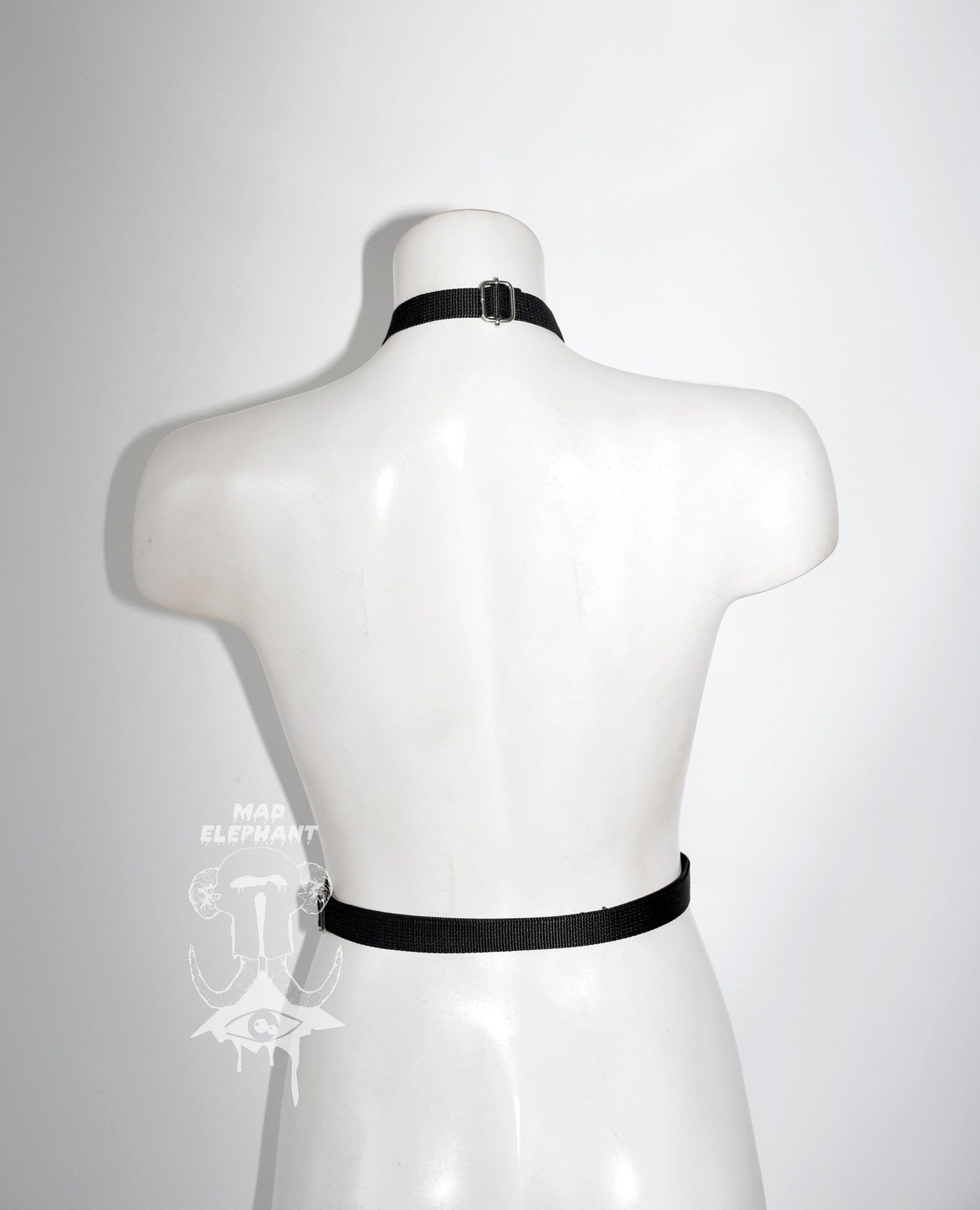 Genuine Leather or Nylon Chest Harness With Chain Waist Belt | Etsy