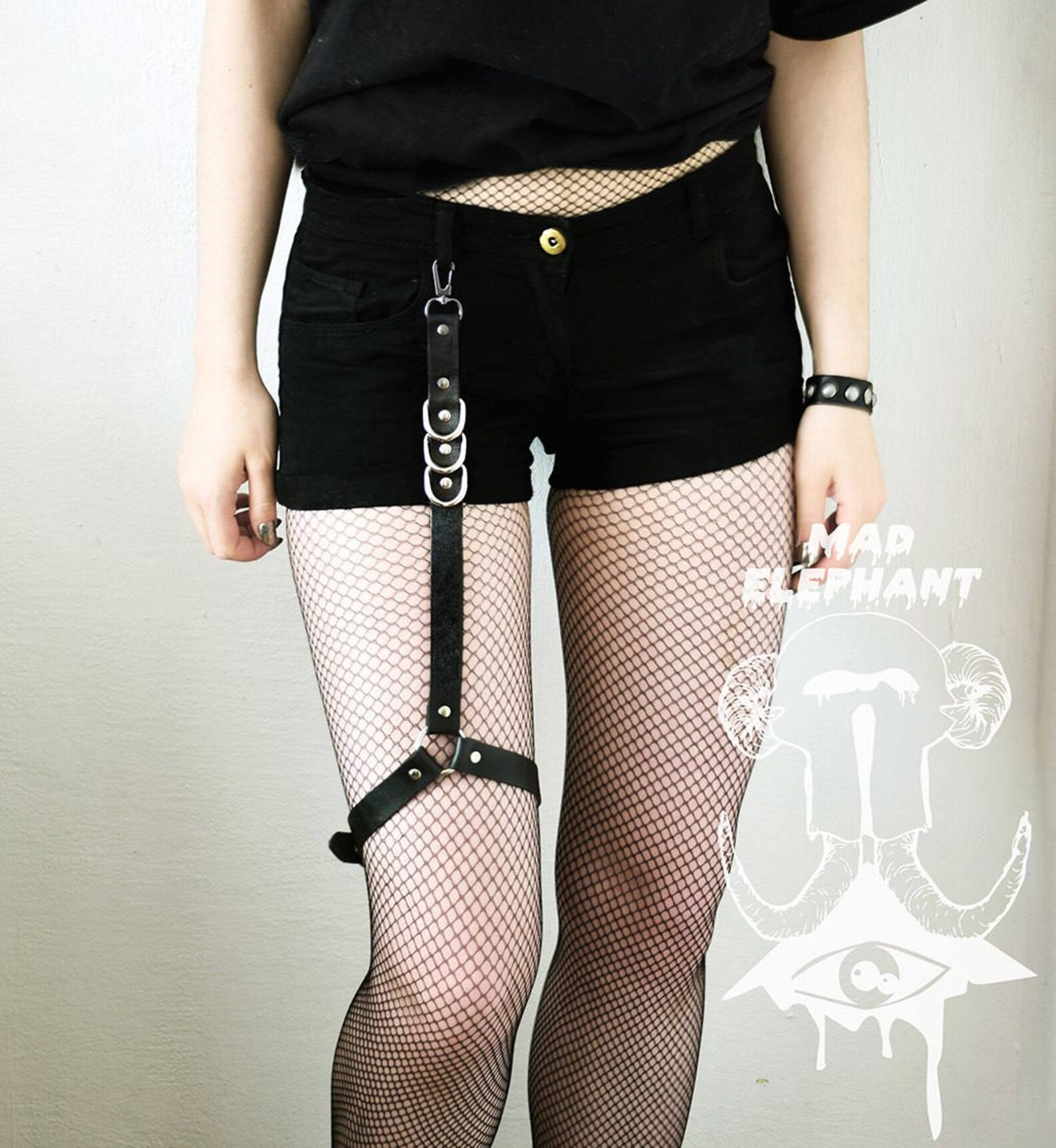 Womens Leather Leg Garters Thigh Bondage Harness Belts Etsy