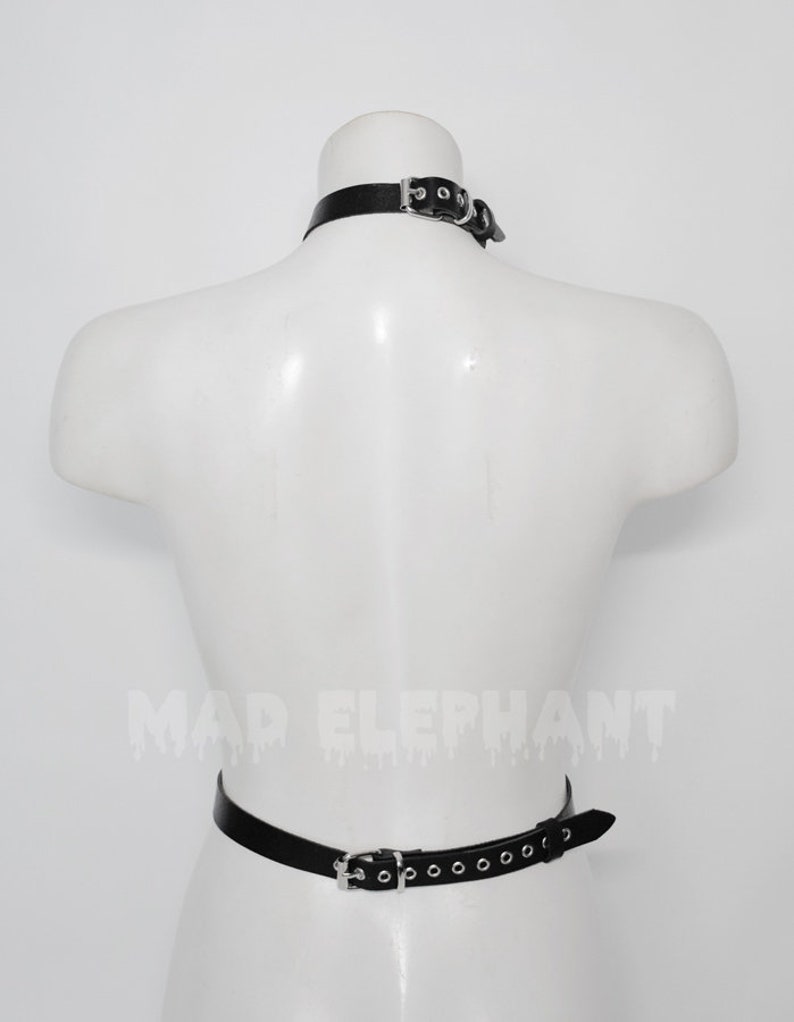 Genuine Leather or Nylon Chest Harness With Chain Waist Belt - Etsy