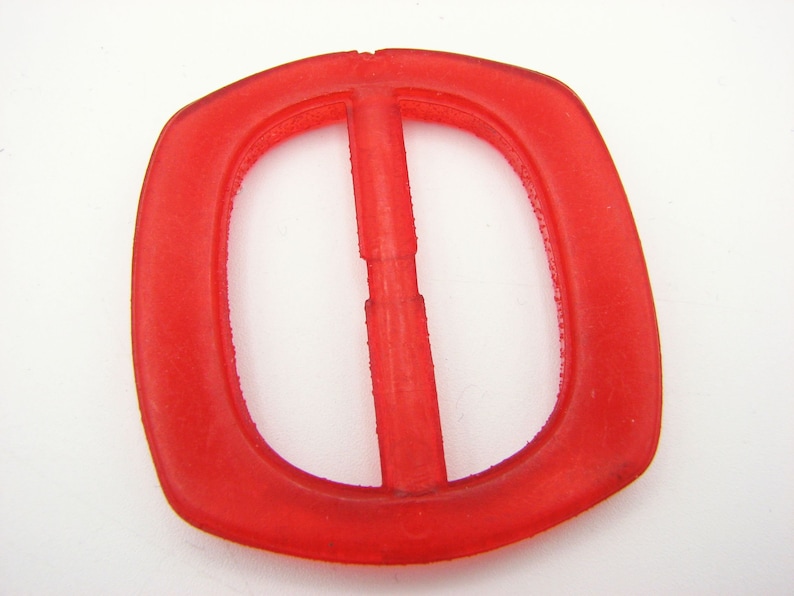 Medium large red buckle with texture transparent plastic | Etsy