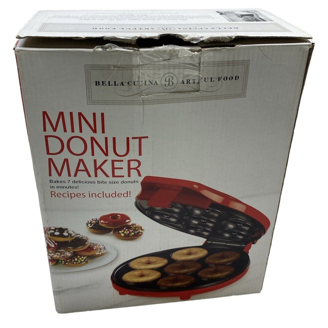 Bella Mini Donut Maker 7 Donuts in Minutes Red in Original Box With ...