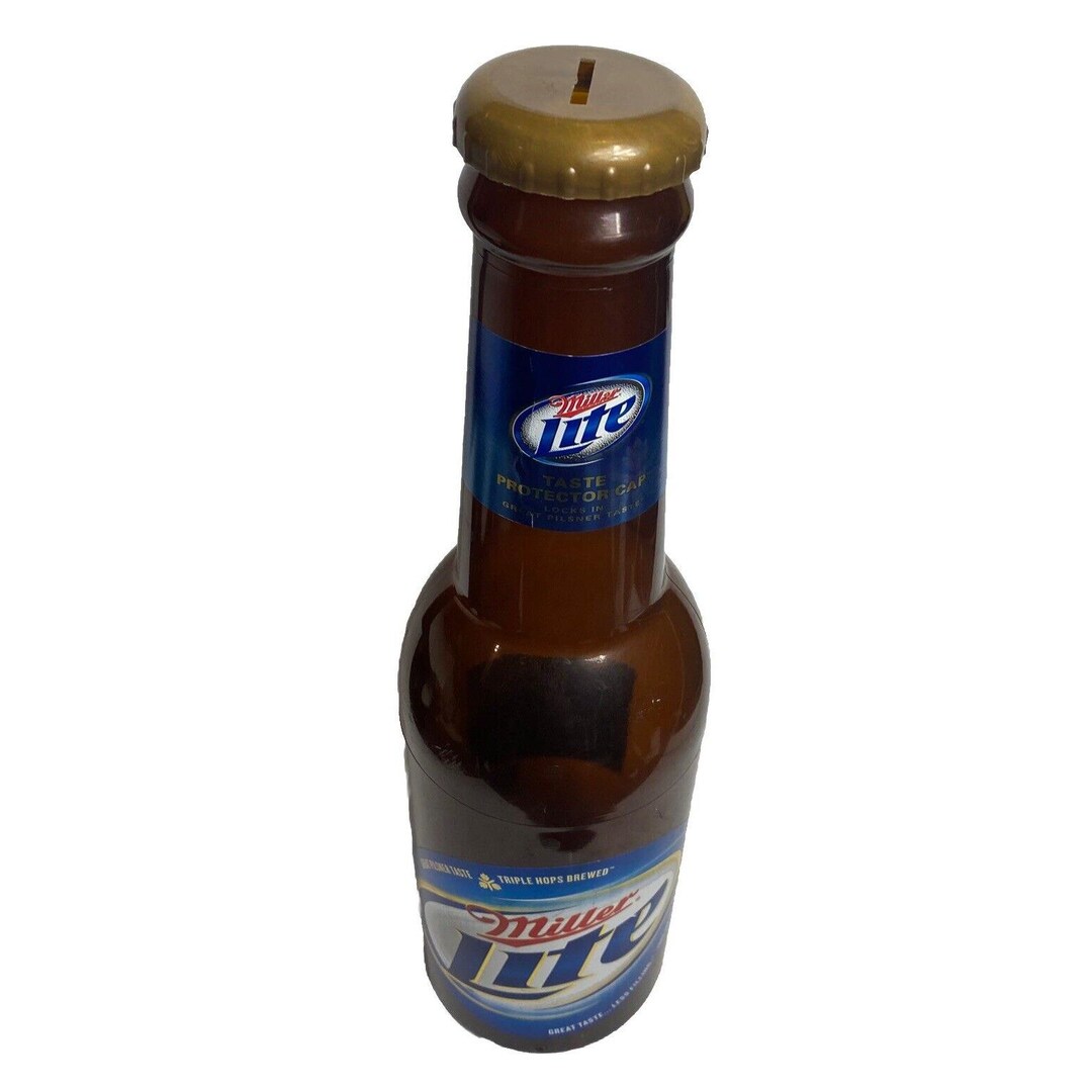 Vintage Plastic Miller Lite 21” Bottle Coin / Penny Bank Advertising ...
