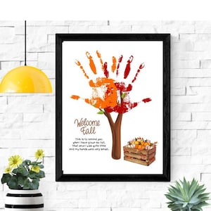 Fall Art Handprint Keepsake Tree | Fall Craft | Baby Toddler Art ...