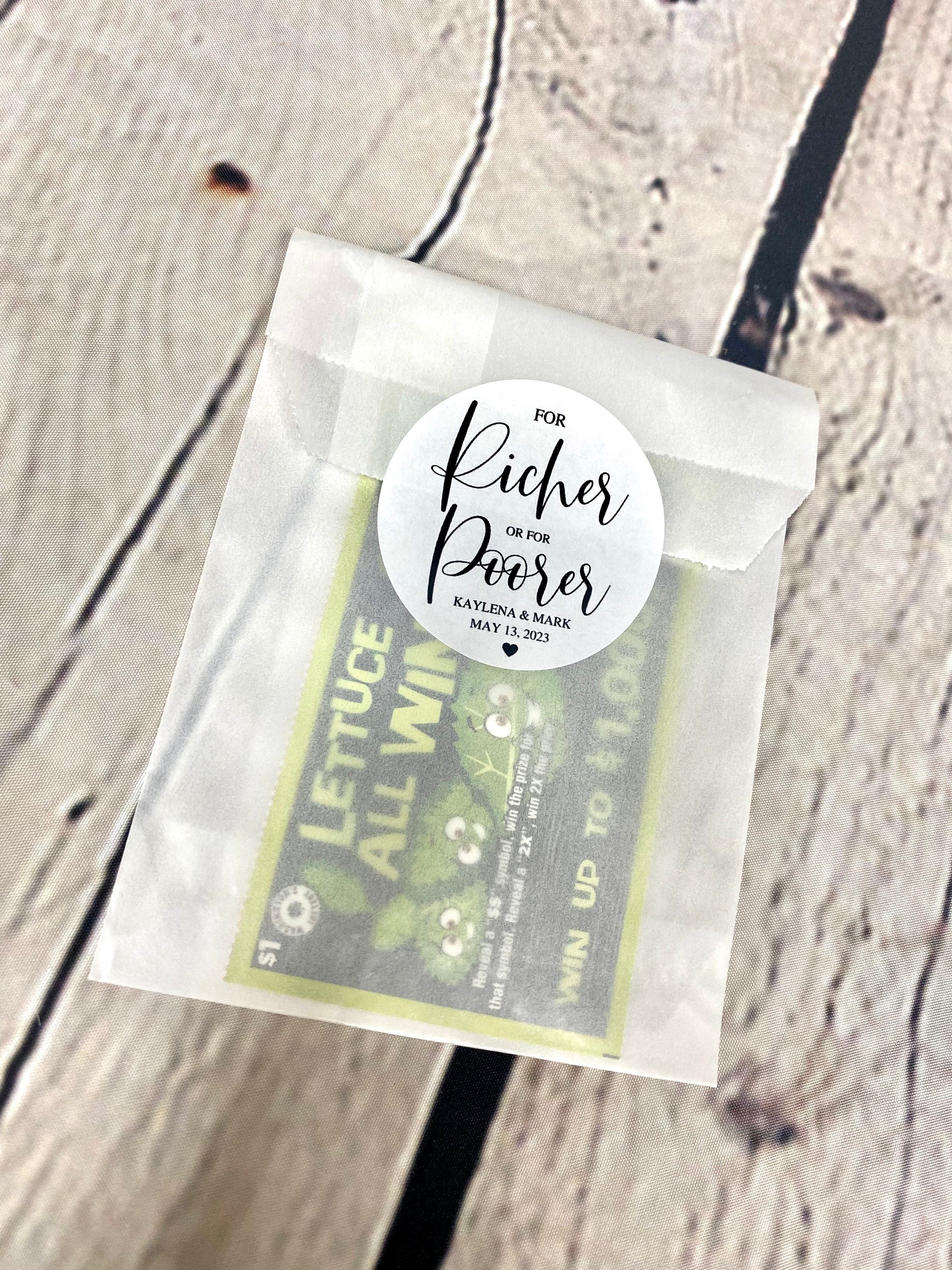 40 for Richer or Poorer Labels & Bags - Etsy