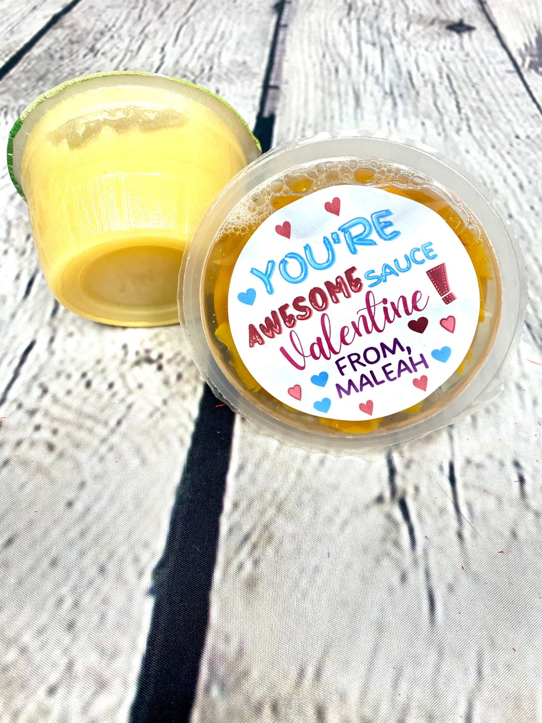 12 Printed 2.5 Inch Apple Sauce Awesome Sauce Kids Classroom Valentines ...