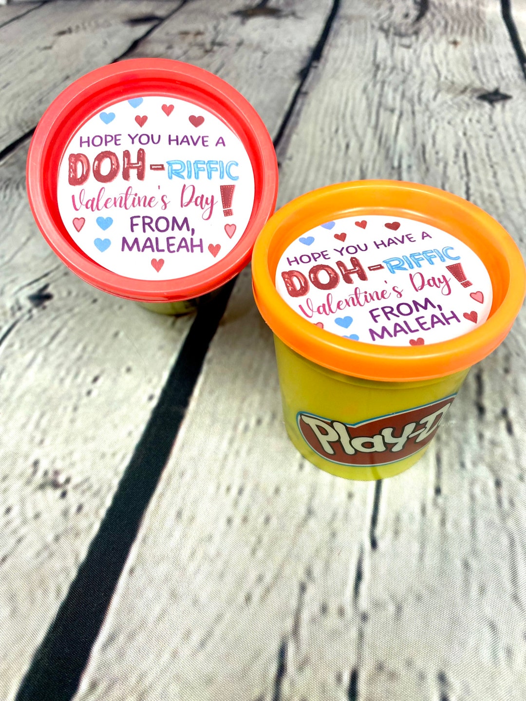 20 Printed 2.0 Inch Doh Riffic Valentine's Day Day Classroom Party ...