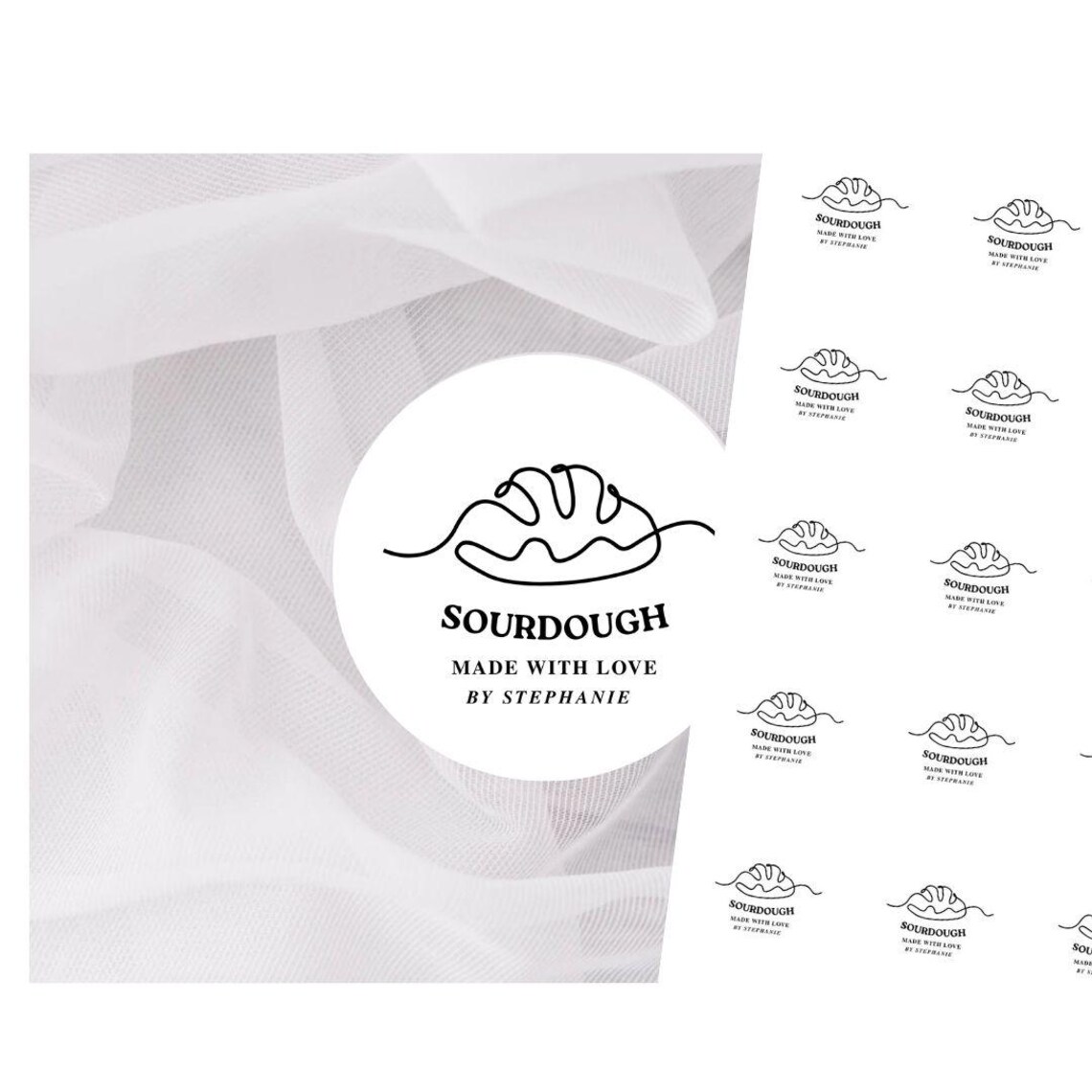 Custom Black Text Sourdough Bread Labels — 2 OR 3 Inch Round ...