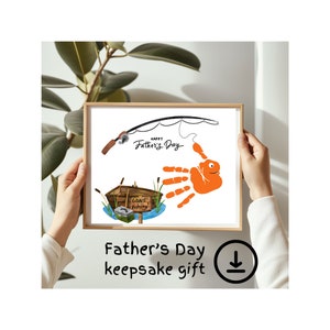 Happy Father's Day Handprint Fish Art - Instant Download PDF - Etsy