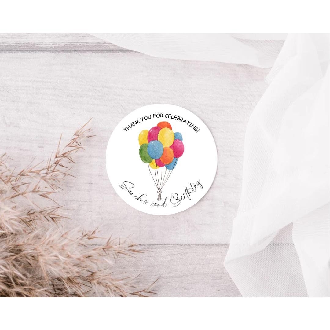 40 Personalized 2 Inch Round Birthday Party Stickers| Any Age | Favor ...