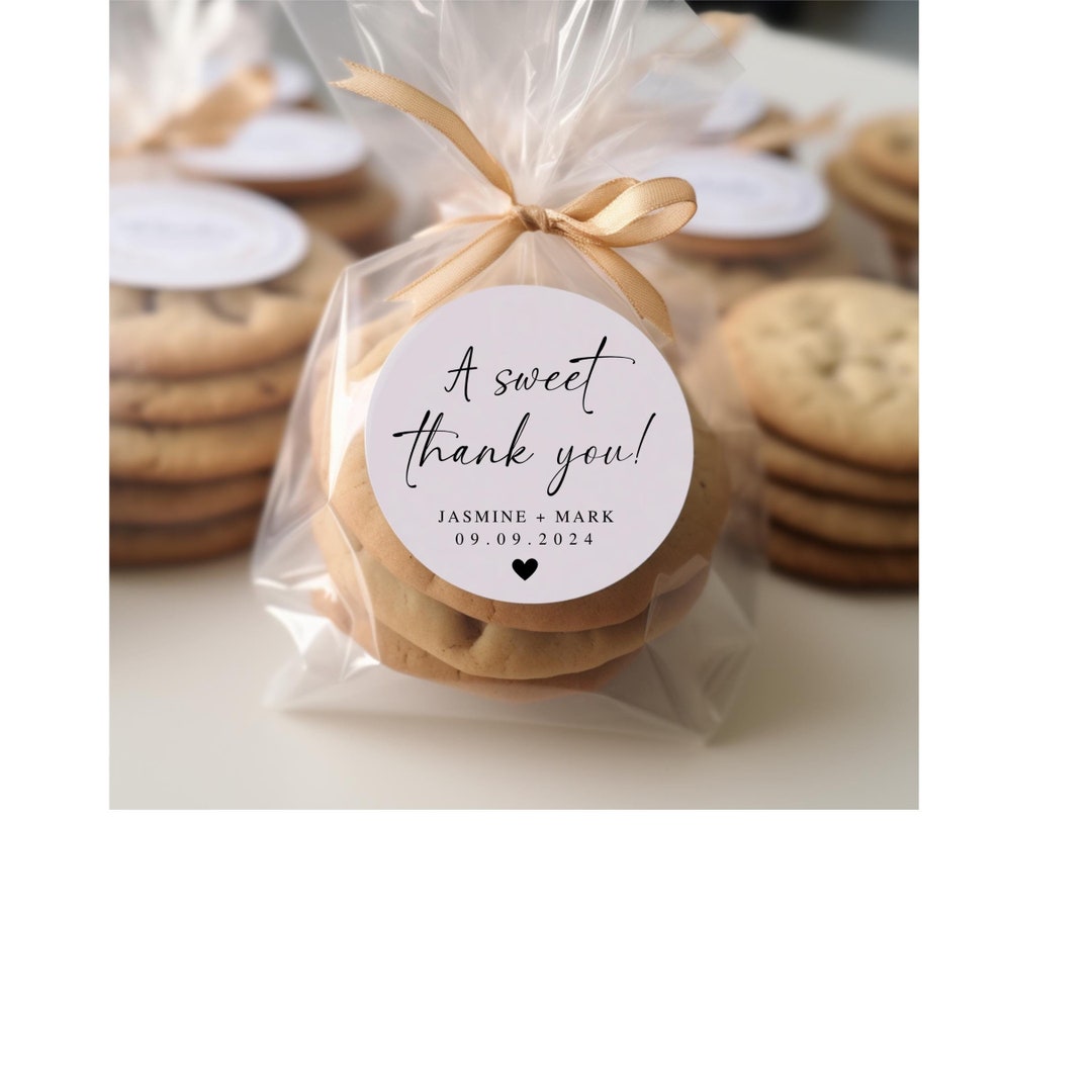 40 A Sweet Thank You Personalized Labels Stickers Bags Ribbon - Etsy