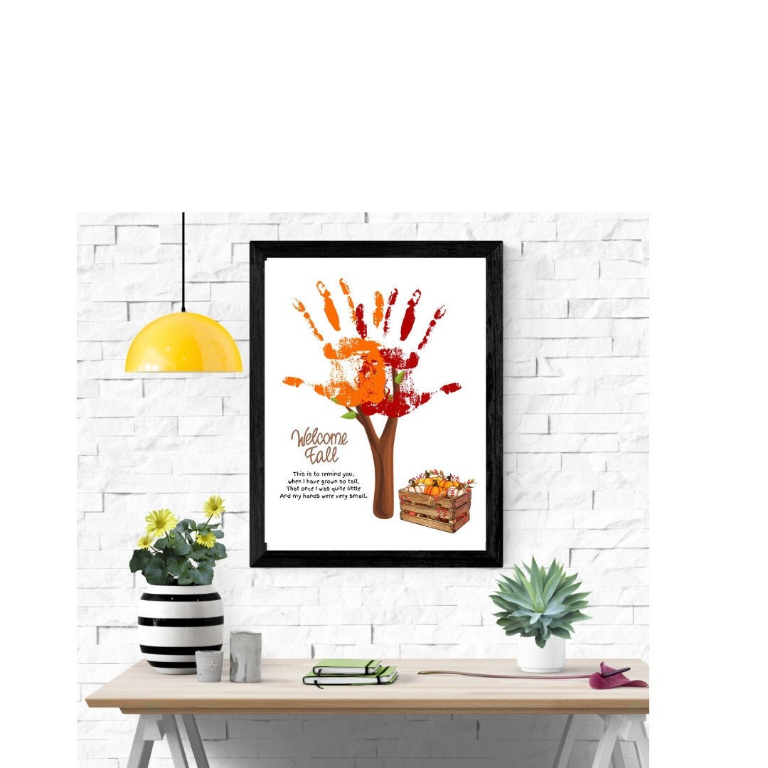 Fall Art Handprint Keepsake Tree | Fall Craft | Baby Toddler Art ...