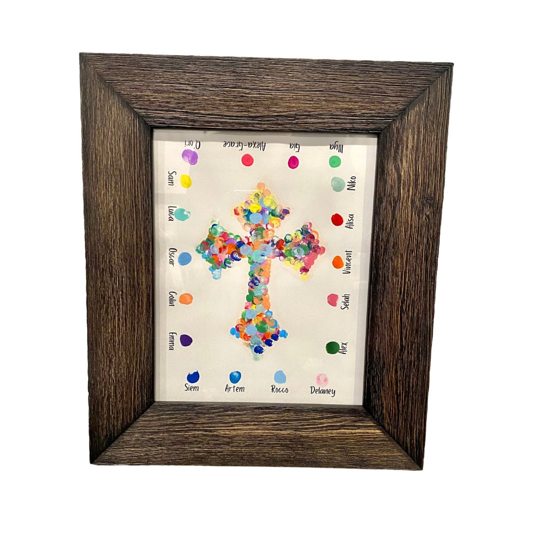 Customizable Fingerprint Cross Art Print for School Auctions ...