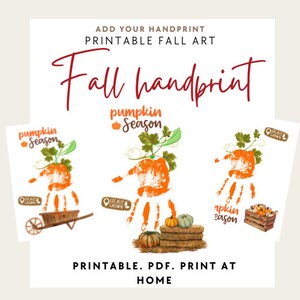 Fall Art Handprint Keepsake Pumpkin Fall Craft Baby Toddler Art ...