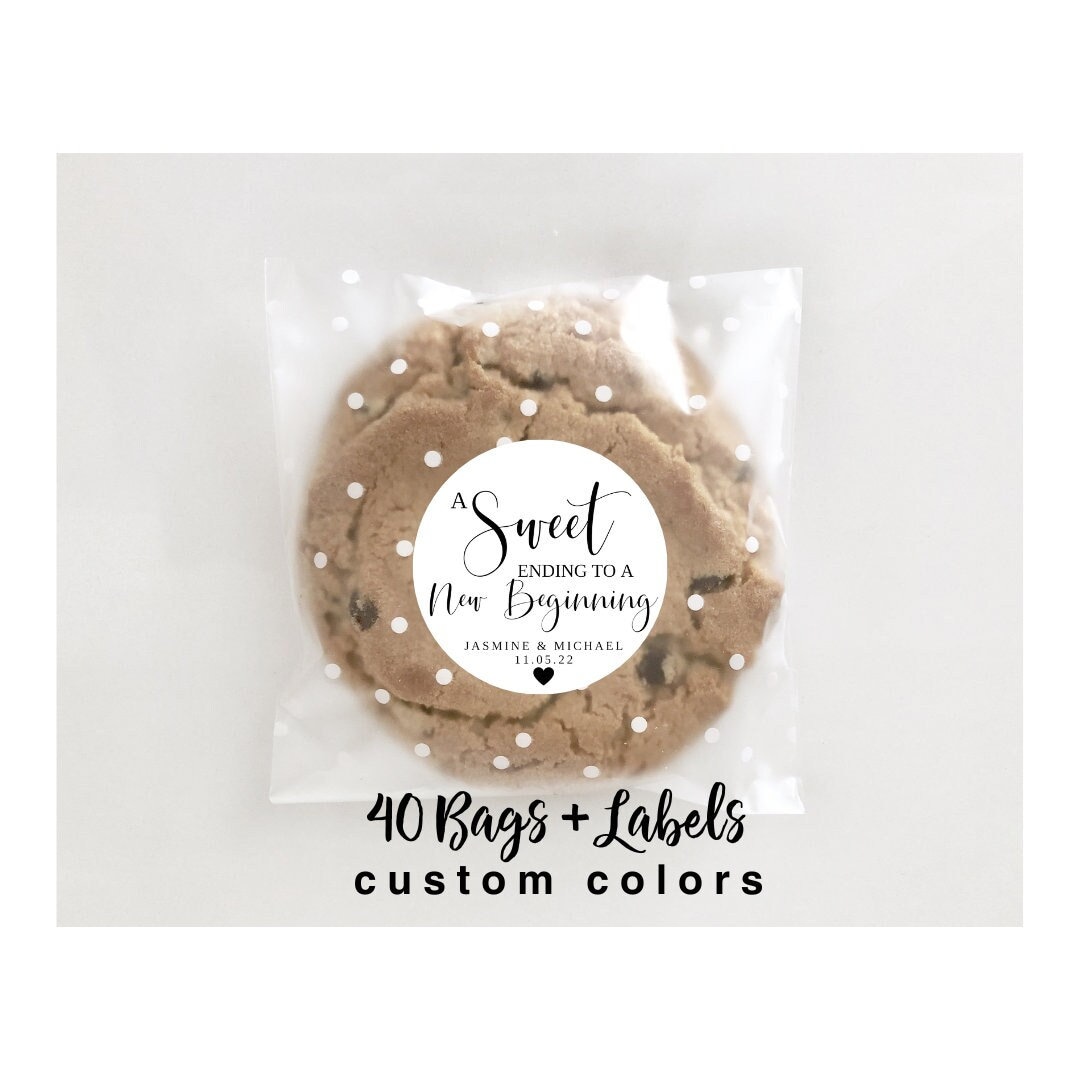 40 Bags & Labels A Sweet Ending to a New Beginning Wedding Labels - Etsy