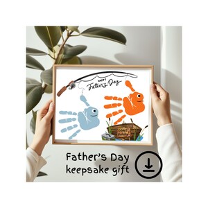 Happy Father's Day Handprint Fish Art - Instant Download PDF - Etsy