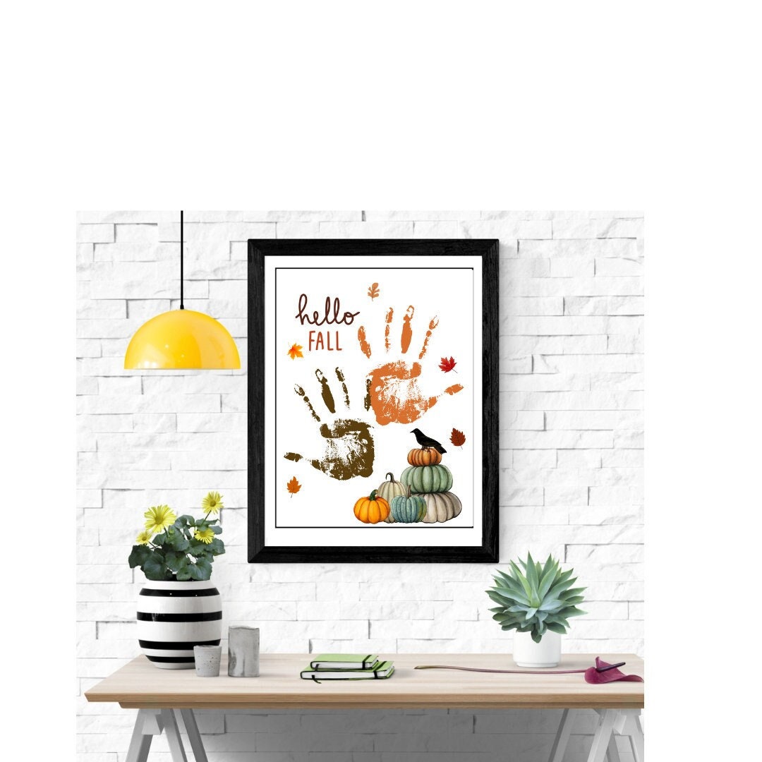 Fall Art Handprint Keepsake Pumpkin | Fall Craft | Baby Toddler Art ...