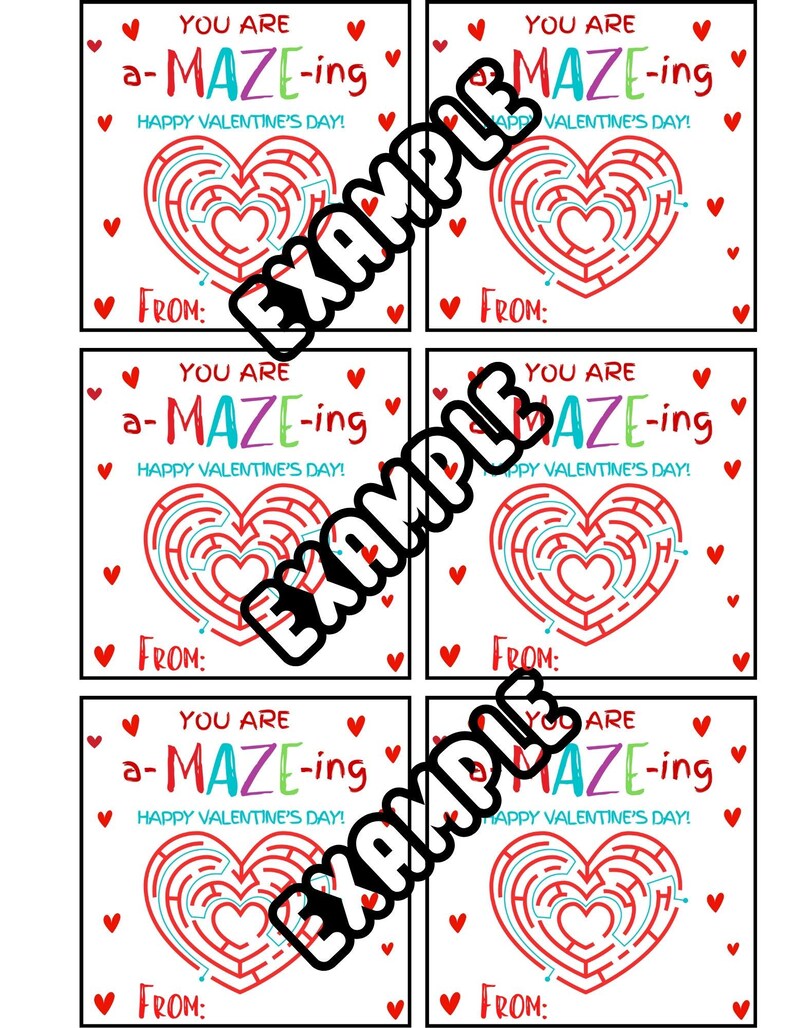 Digital Download: "you Are A-maze-ing" Valentine Cards Template With ...