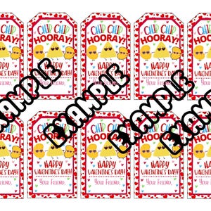 Digital Download Chip Chip Hooray - Valentine's Day Gift Tags Canva ...