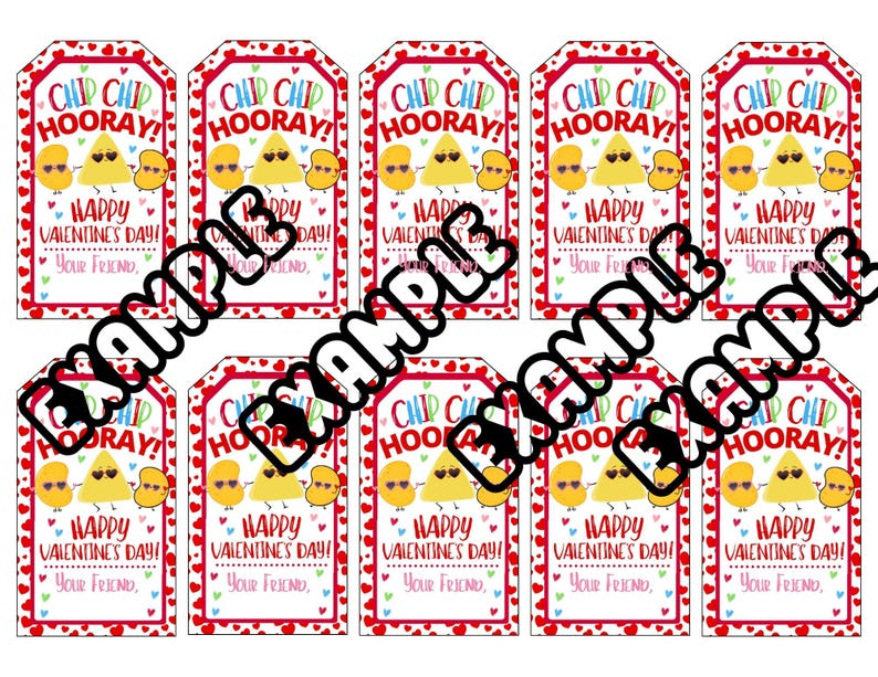 Digital Download Chip Chip Hooray - Valentine's Day Gift Tags Canva ...