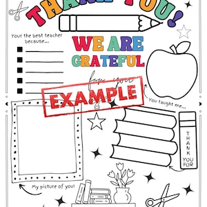 Teacher Appreciation Day Printable PDF: Color & Express Gratitude ...