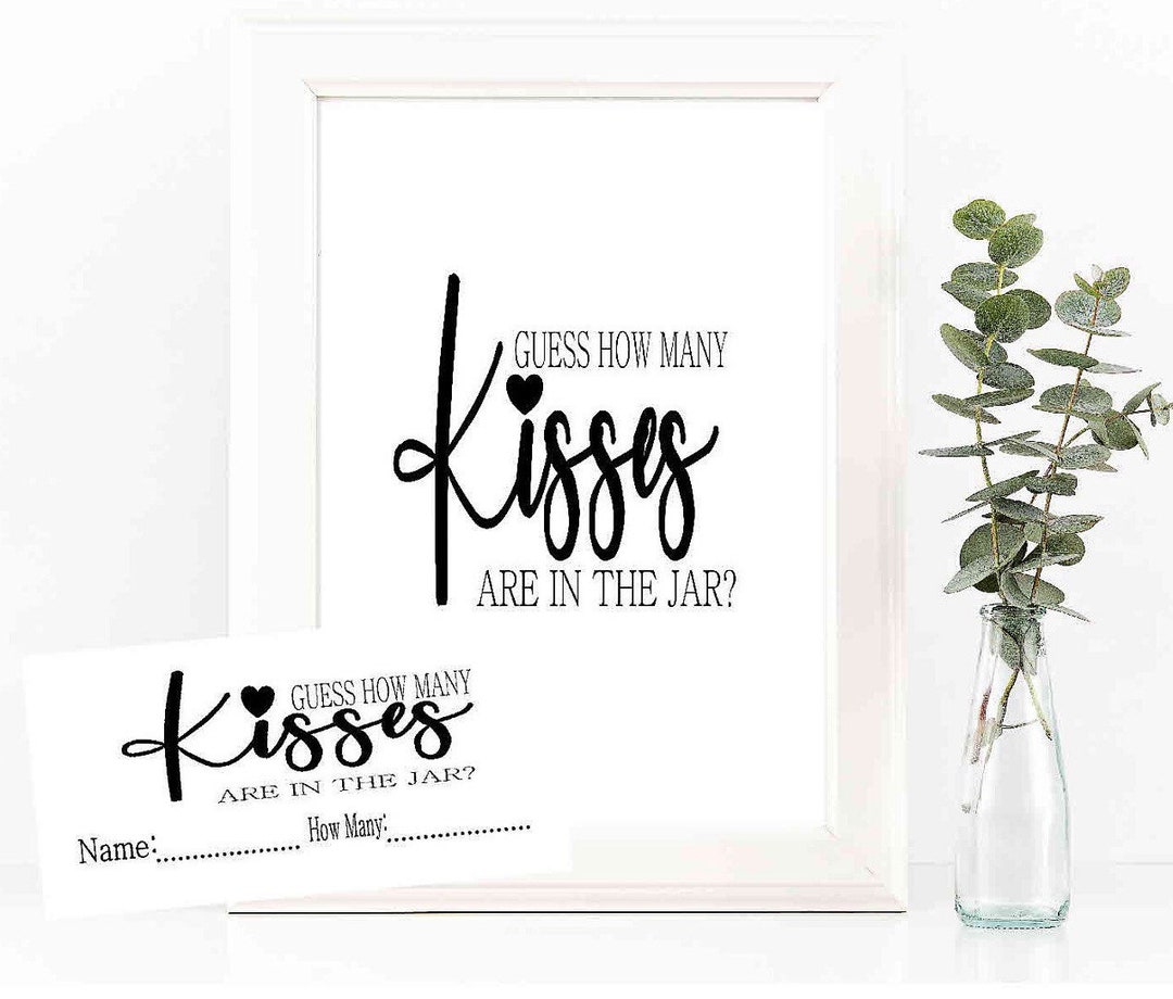Guess How Many Kisses in the Jar Instant Download - Etsy