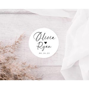 20 Elegant Personalized Wedding Couple Name Labels, Wedding Favor ...