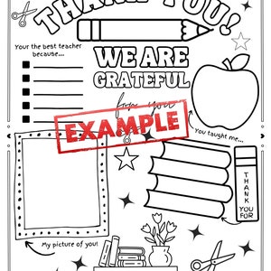 Teacher Appreciation Day Printable PDF: Color & Express Gratitude ...